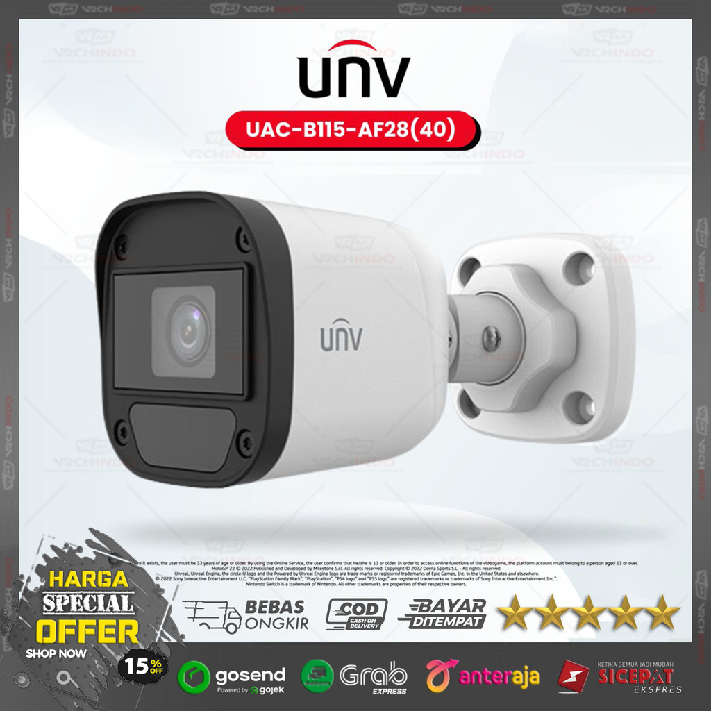 Jual UNIVIEW UAC-B115-AF28(40) 5MP Audio Fixed IR Bullet Analog CCTV !! | Shopee Indonesia