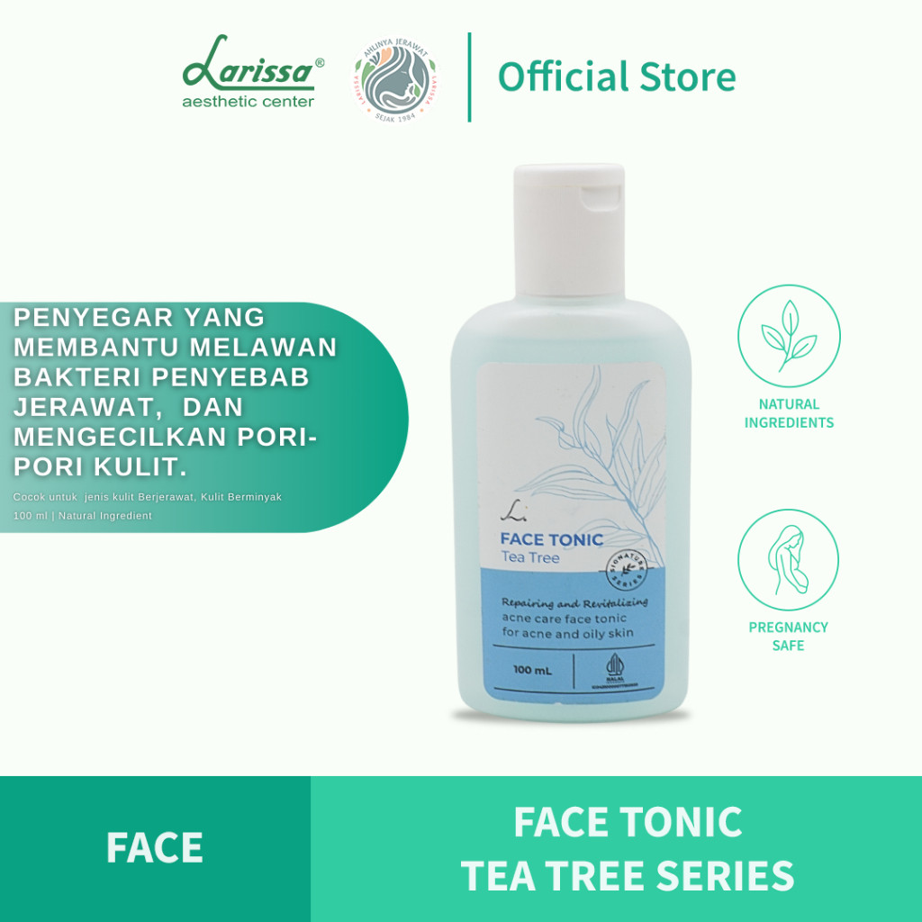 Jual Larissa Face Tonic Tea Tree Toner Untuk Wajah Berjerawat/Berminyak Menjaga PH Kulit Tetap ...