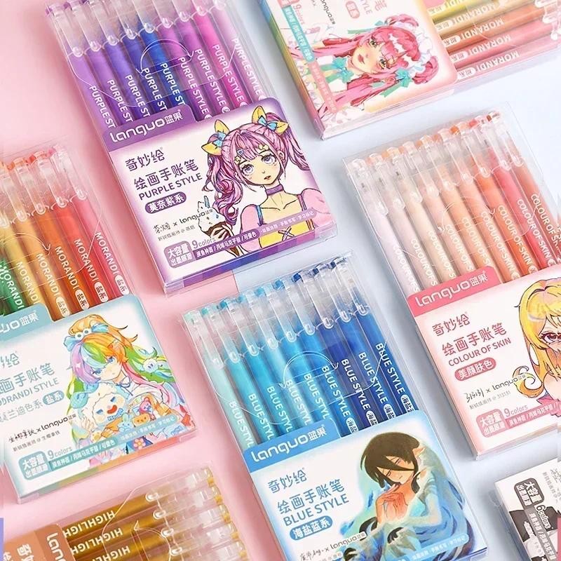 Jual Kawaii Morandi Pens Set Multi Color Gel Ink Pens 0.5mm Ballpoint ...
