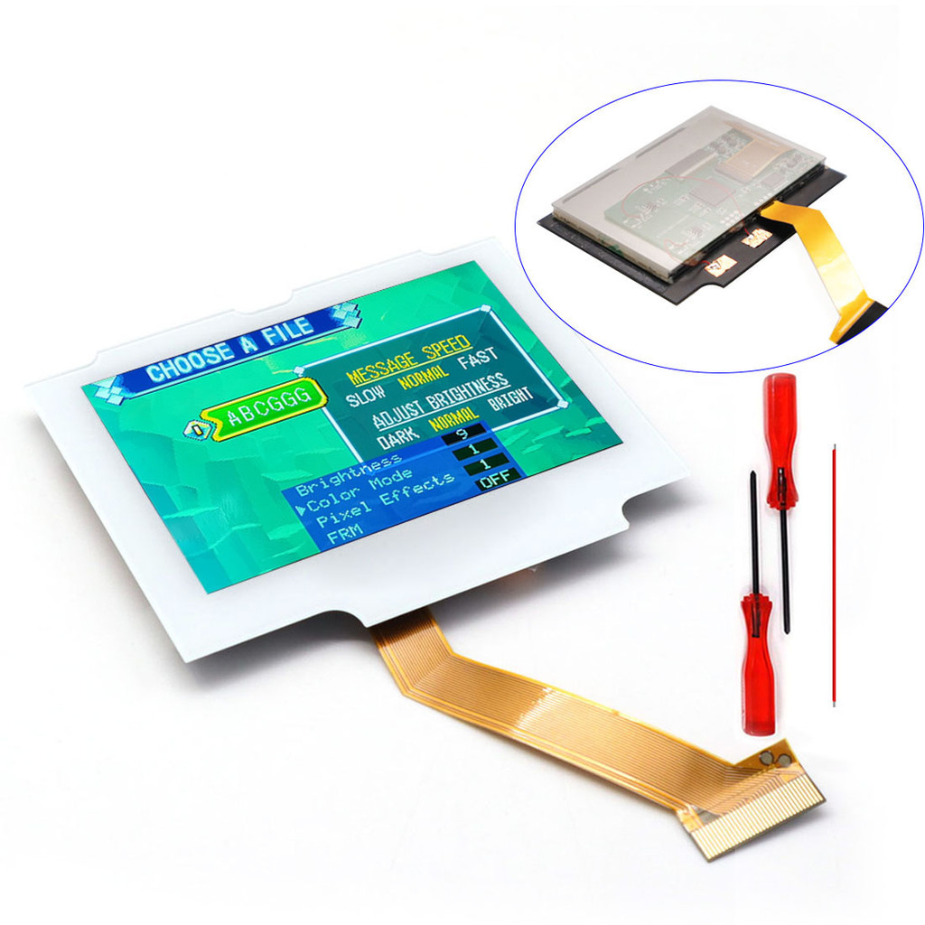 Jual GBA SP IPS V5 Drop in pre-Laminated LCD Kits White Screen Lens For ...
