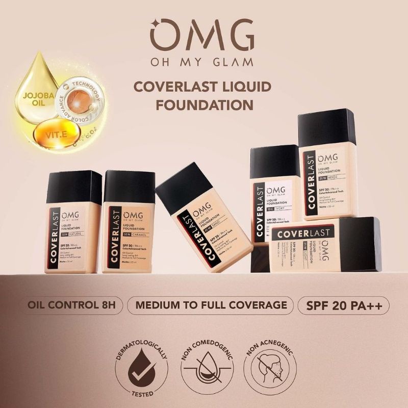 Jual OMG Oh My Glam Coverlast Liquid Foundation 32 N Natural - Alas ...