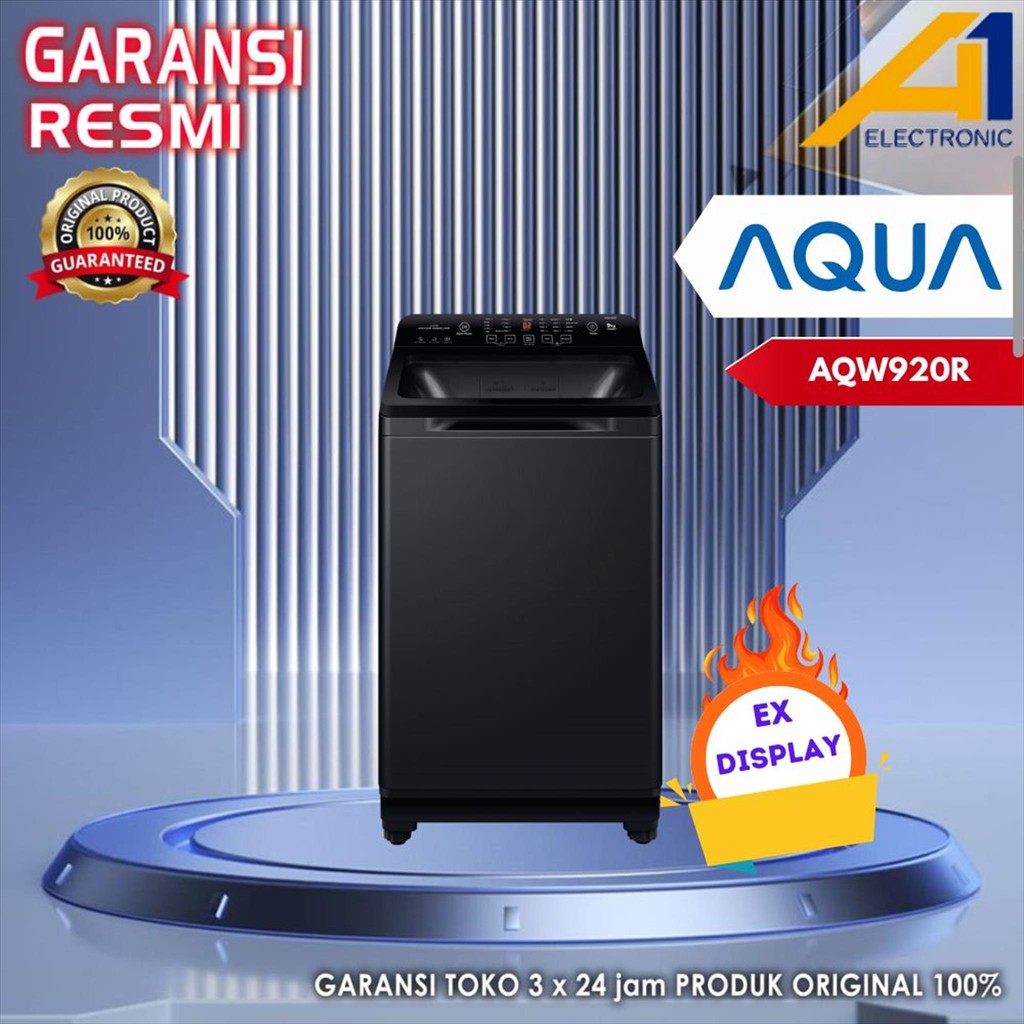 Jual AQUA Mesin Cuci AQW920R / AQW 920R Top Loading 9Kg Drak Gray EX Display | Shopee Indonesia
