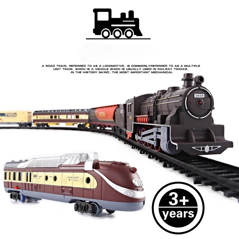 Jual Electric Toy Train Electric Variety Railcar Retro Steam Train ...