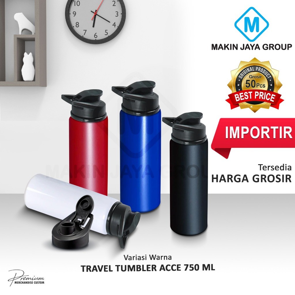 Jual MJG GROSIR [ MJG8025 ] Botol ACE 750ml Carabiner Botol Minum / Tumbler Air Sport Alumunium ...