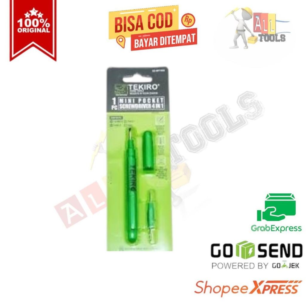 Jual TEKIRO Obeng Tipe Pen 4 In 1 - 1 Mini Pocket Screwdriver | Shopee ...