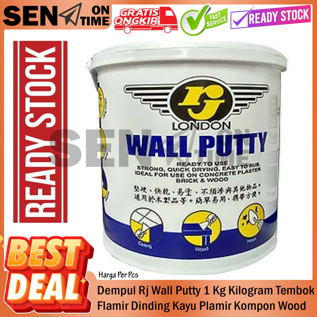 Jual Rj London Tembok Flamir Dinding Kayu Dempul Wall Putty 1 Kg ...