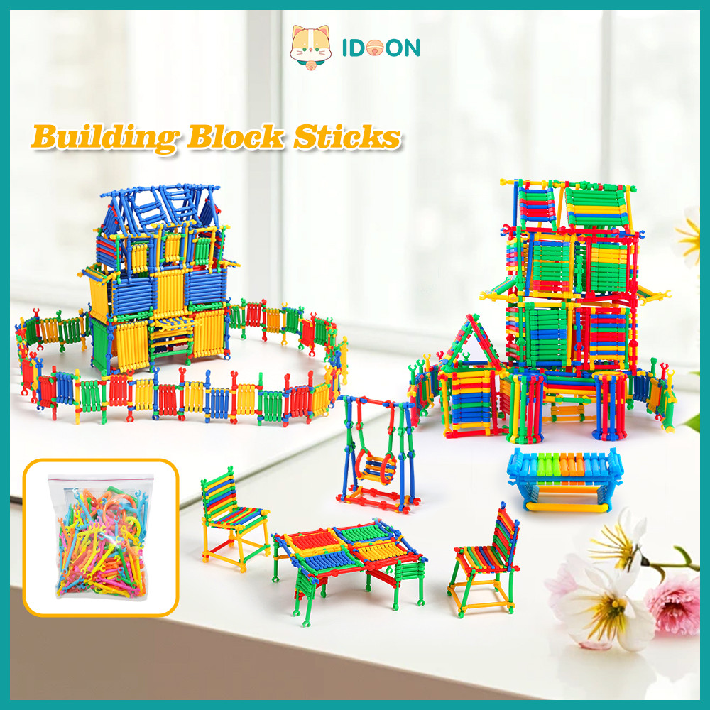 Jual IDOON Mainan Edukatif Stick Susun Anak Diy Building Stick Geometri ...