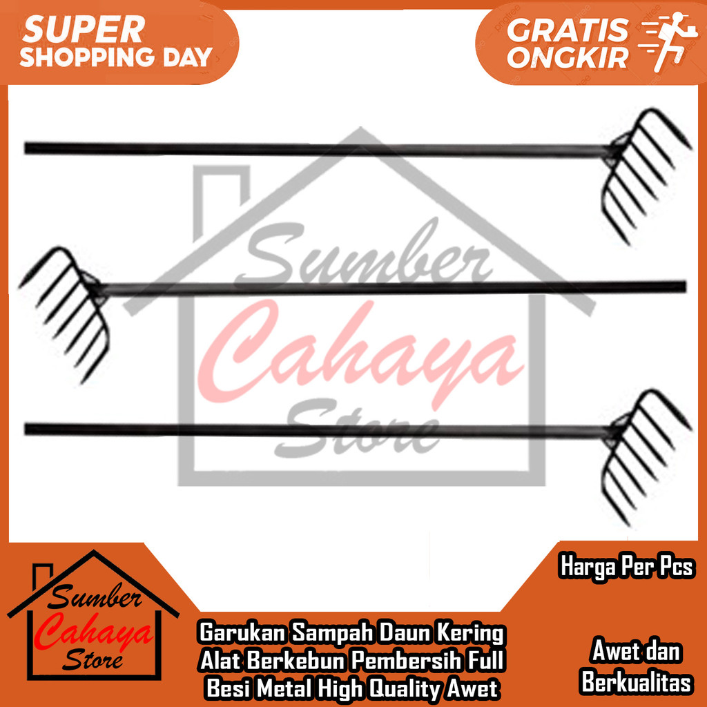 Jual Garukan Sampah Garpu Gigi Jari Cakar 7 Tanah Kebun Taman Ranting ...