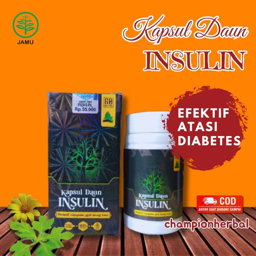 Jual Kapsul Daun Insulin Obat Herbal Diabetes Kencing Manis isi 60 ...