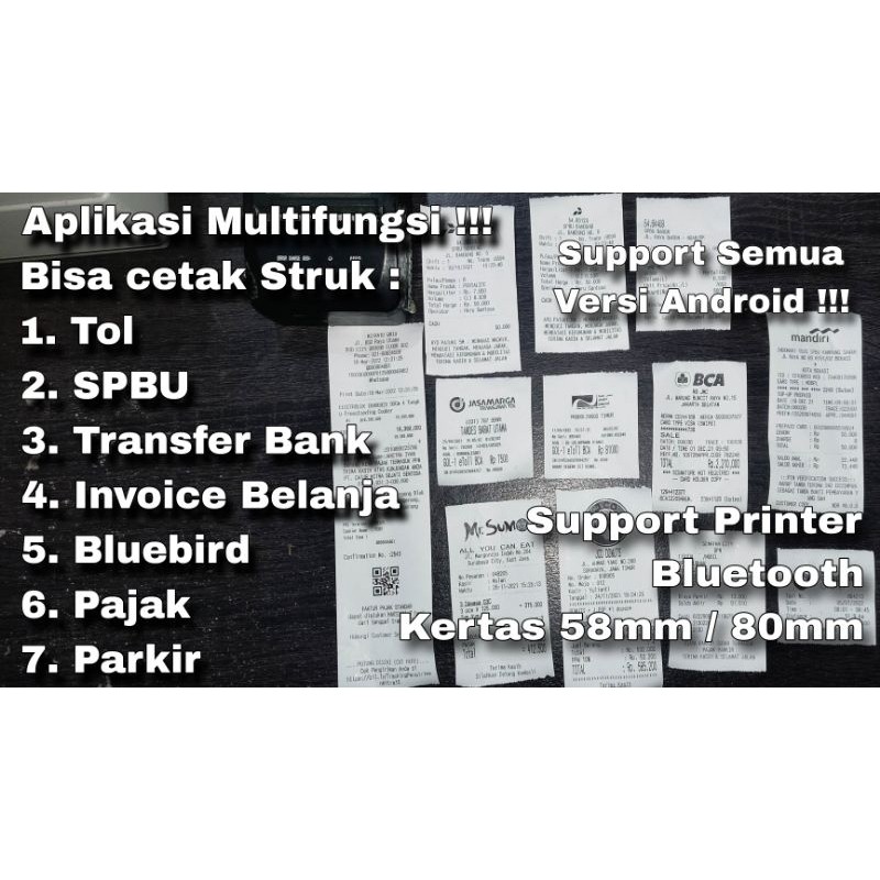 Jual Aplikasi Android Cetak Struk Tol Jasamarga, SPBU Pertamina, Tf All ...