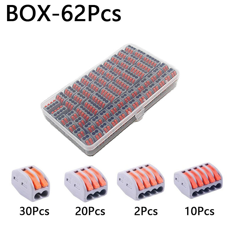 Jual 62PCS Box Wire Connector 222 Cable Electrical LED Connectors Mini ...