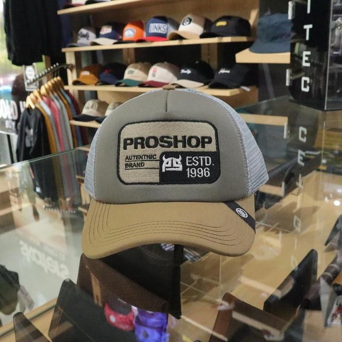 Jual Topi Pria Original PROSHOP Trucker Hat Tan Grey - PS Tan Grey ...