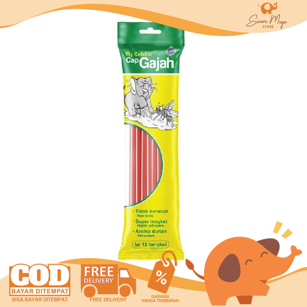 Jual Lem Lalat Cap Gajah Stick Isi 12 Fly Glue Stick | Shopee Indonesia