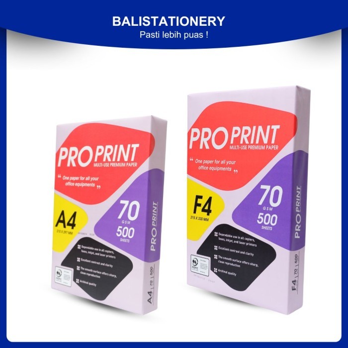 Jual Pro Print HVS Kertas Fotocopy Kertas Print 70 GSM A4 / F4 | Shopee Indonesia