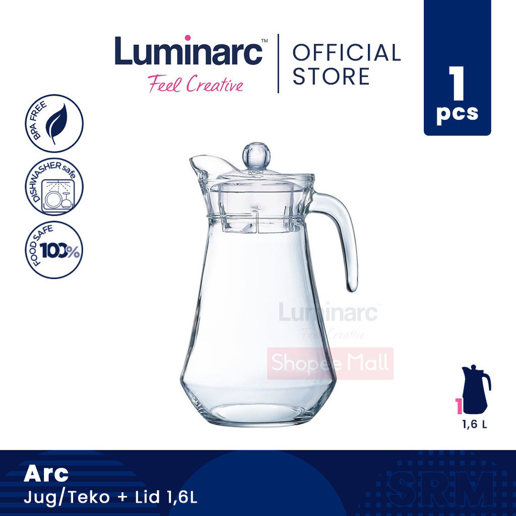 Jual LUMINARC Teko/Jug dengan Tutup Arc 1,6L - 1pcs | Shopee Indonesia