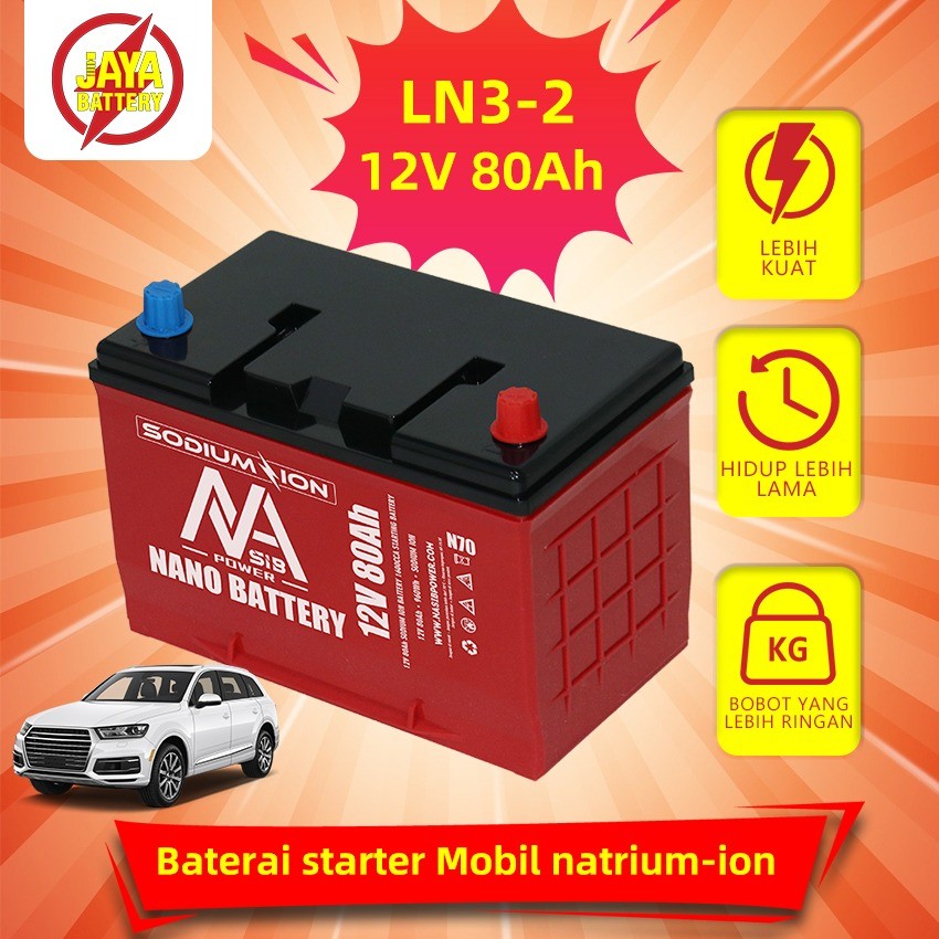 Jual Aki Mobil Nano Battery / Aki Mobil Sodium Ion / Aki Mobil NA-1280S(70) 12V 80 AH / 105D31L ...