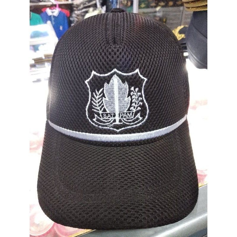 Jual PROMO TOPI SATPAM WARNA COKLAT / TOPI JALA SECURITY / TOPI SATPAM ...