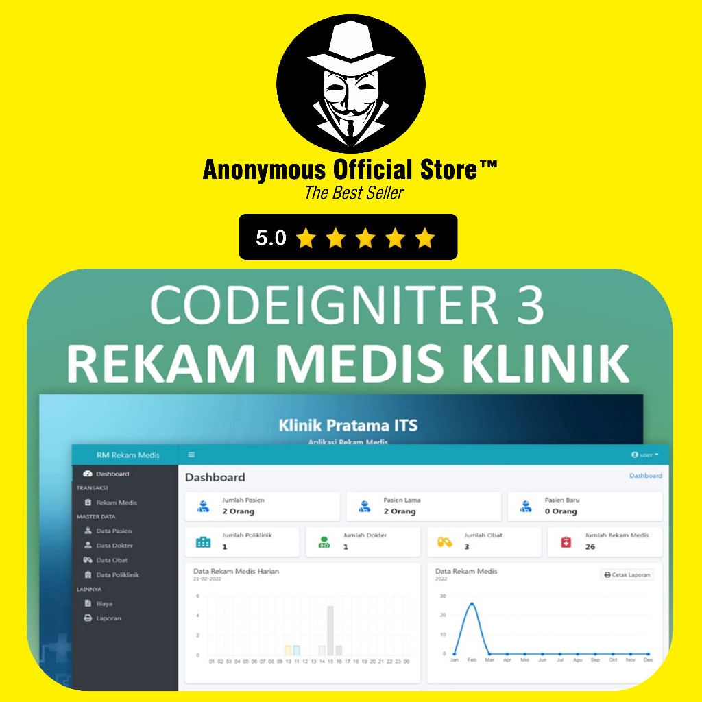Jual SOURCE CODE WEB REKAM MEDIS ONLINE KLINIK RS RUMAH SAKIT MEDICAL ...
