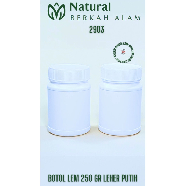 Jual Botol Lem 250 Ml Leher Putih + Tutup / Botol Lem / Botol Hdpe ...
