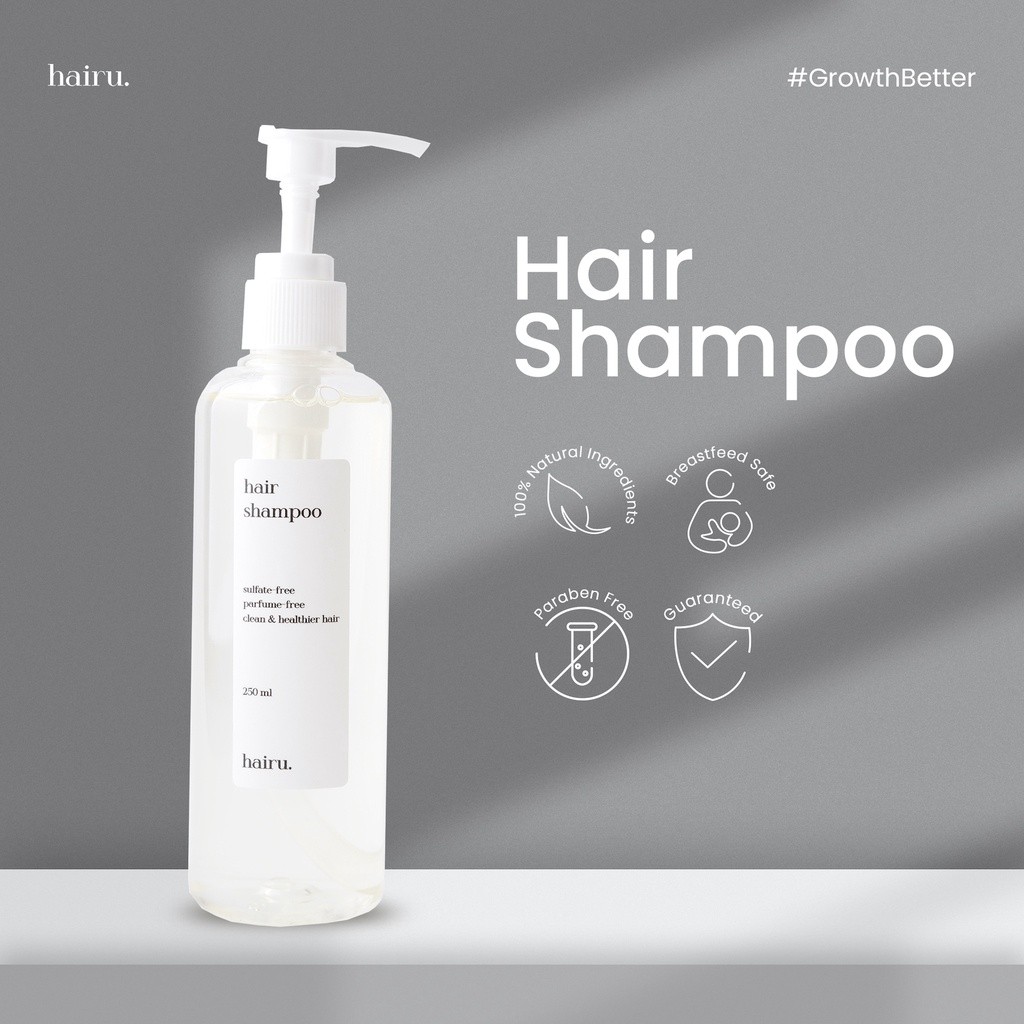 Jual HAIRU HAIR SHAMPOO Sampo Shampo Natural Non SLS Anti Rontok ...
