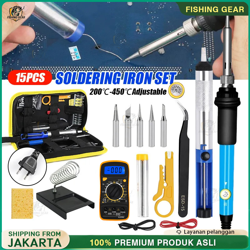 Jual Set Solder Listrik Lengkap Dengan Multimeter Iron Tool Kit 220V 60W/Solder Listrik Murah ...