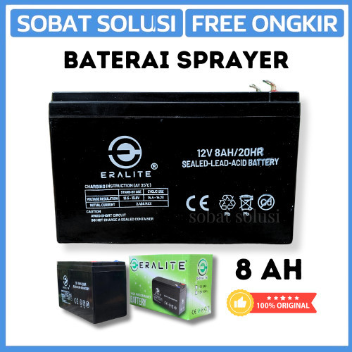 Jual BATERAI SPRAYER ELEKTRIK 12 VOLT 8AH - AKI 8 AH BATTERAY SEALED LEAD ACID | Shopee Indonesia