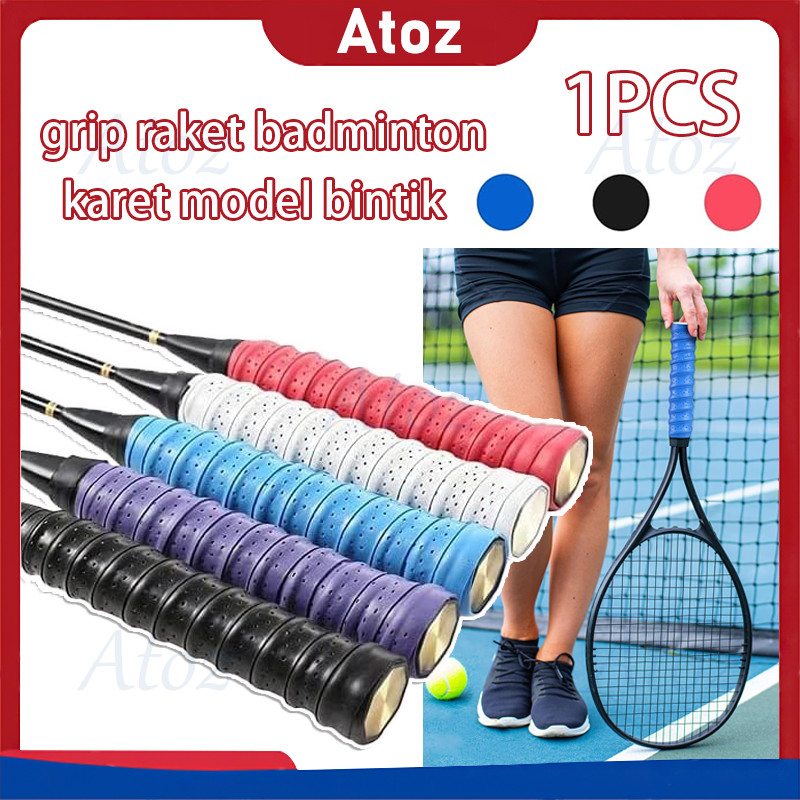 Jual grip raket badminton karet model bintik/grip tulang bulutangkis ...