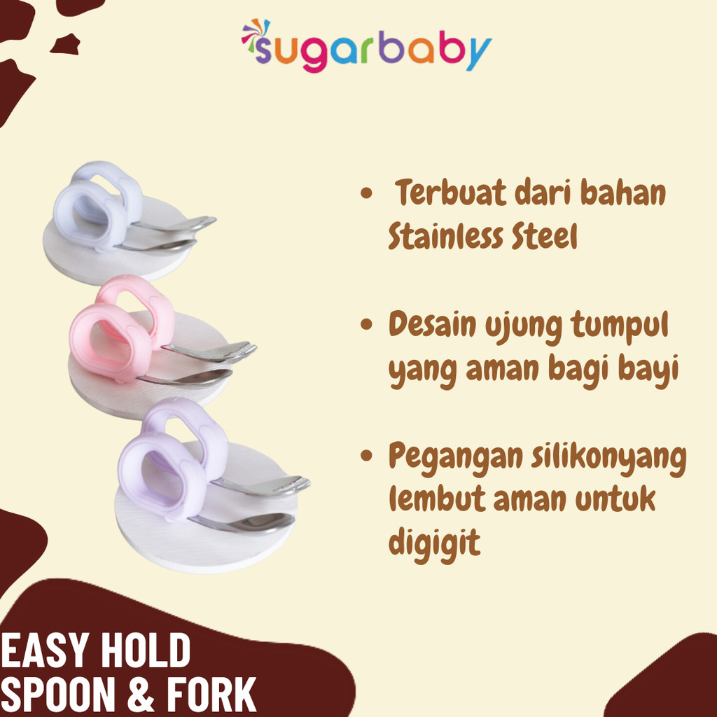 Jual Sugar Baby Easy Hold Spoon & Fork - Sendok & Garpu Makan Anak ...