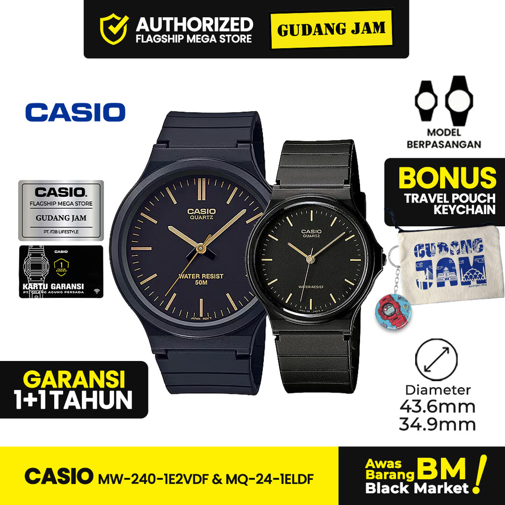 Jual Jam Tangan Couple Casio MW-240-1E2VDF & MQ-24-1ELDF Dealer Casio ...
