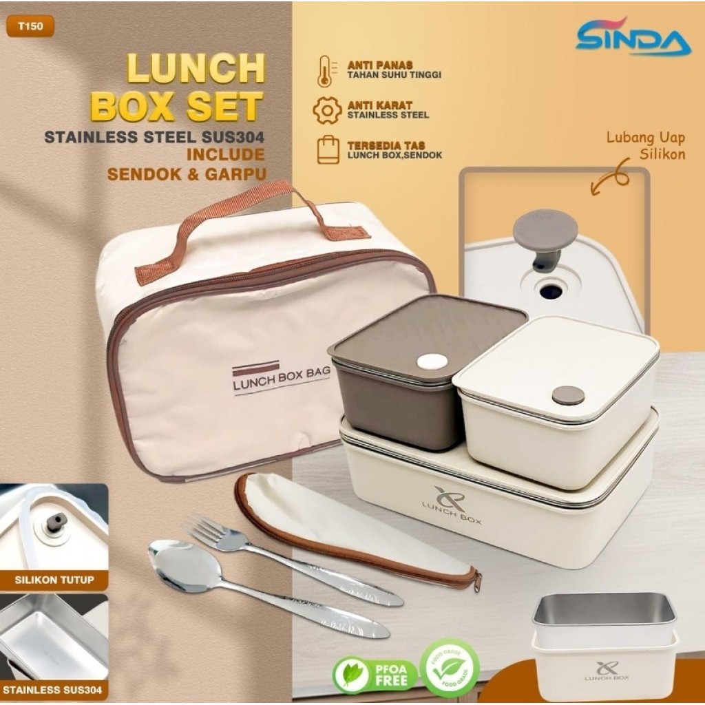 Jual TEMPAT MAKAN LUNCH BOX 1 SET SUS 304 STAINLESS STEEL/LUNCH BOX ...