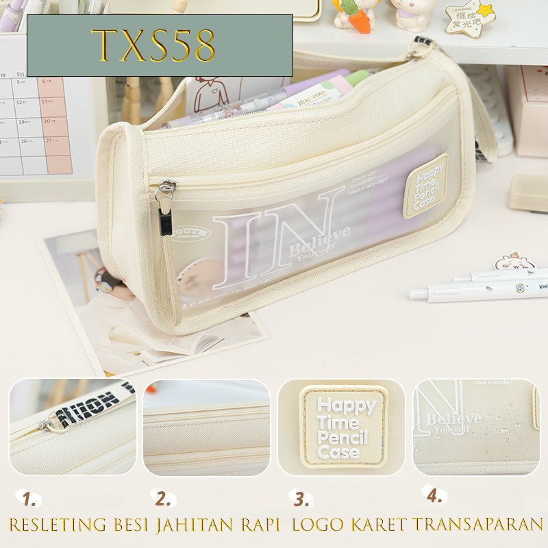 Jual HJK TXS58 Kotak Tempat Pensil Happy Time Pencil Case Believe In ...
