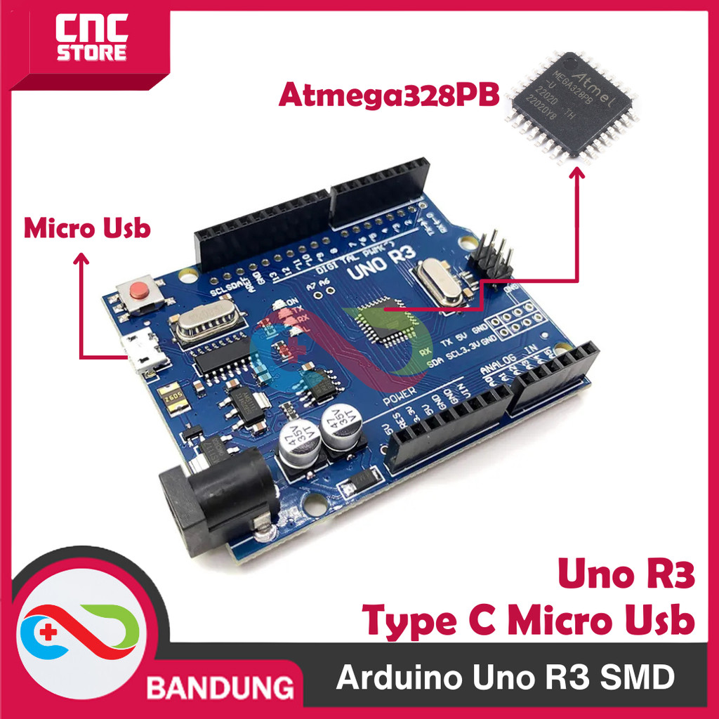 Jual ARDUINO UNO R3 ATMEGA328P SMD CH340 ATMEGA328P MICRO USB IC PB | Shopee Indonesia