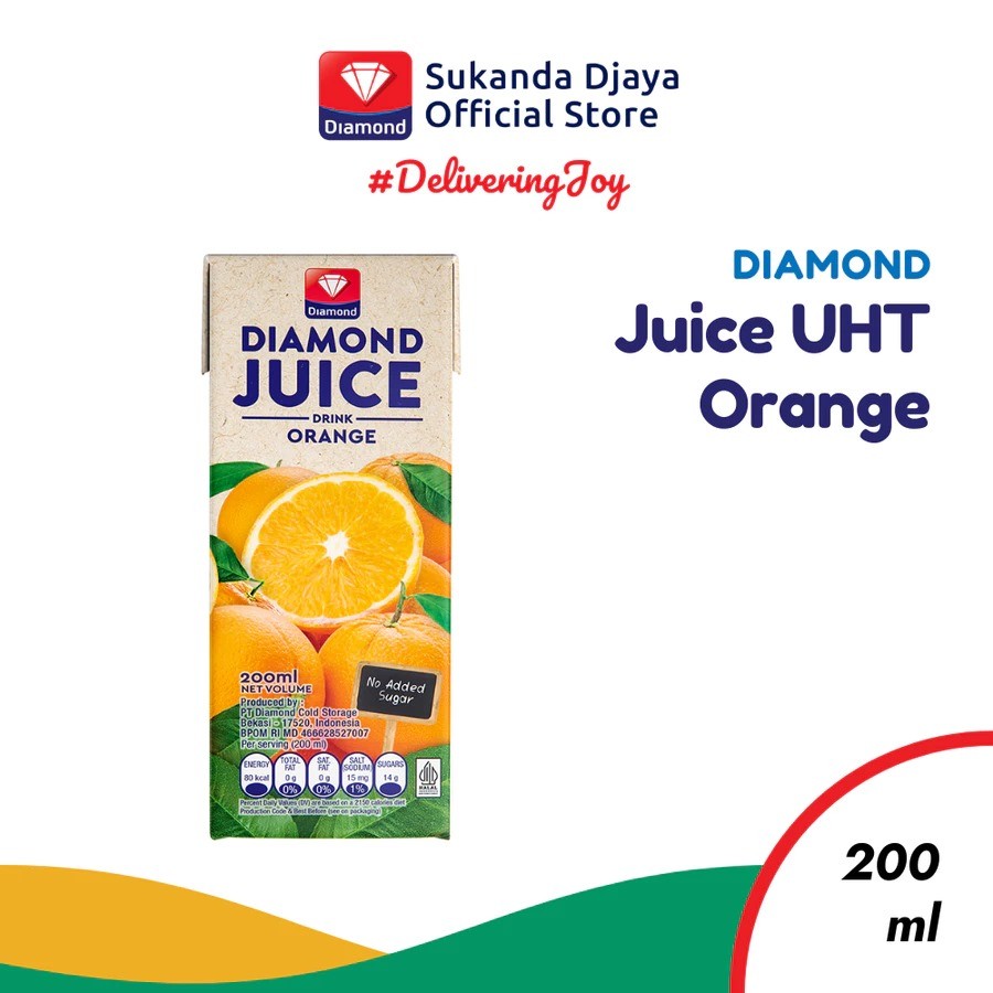 Jual Diamond Juice UHT Orange Unsweet 200 ML - Free Gimmick | Shopee ...