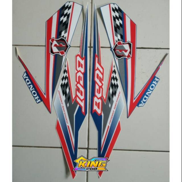 Jual stiker striping honda beat cbs 2018 putih biru | Shopee Indonesia