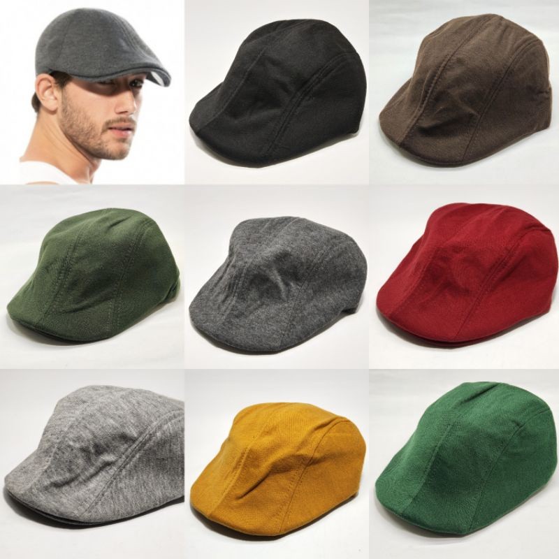 Jual flat cap hat kaos / topi kodok / topi copet / topi pelukis /topi ...