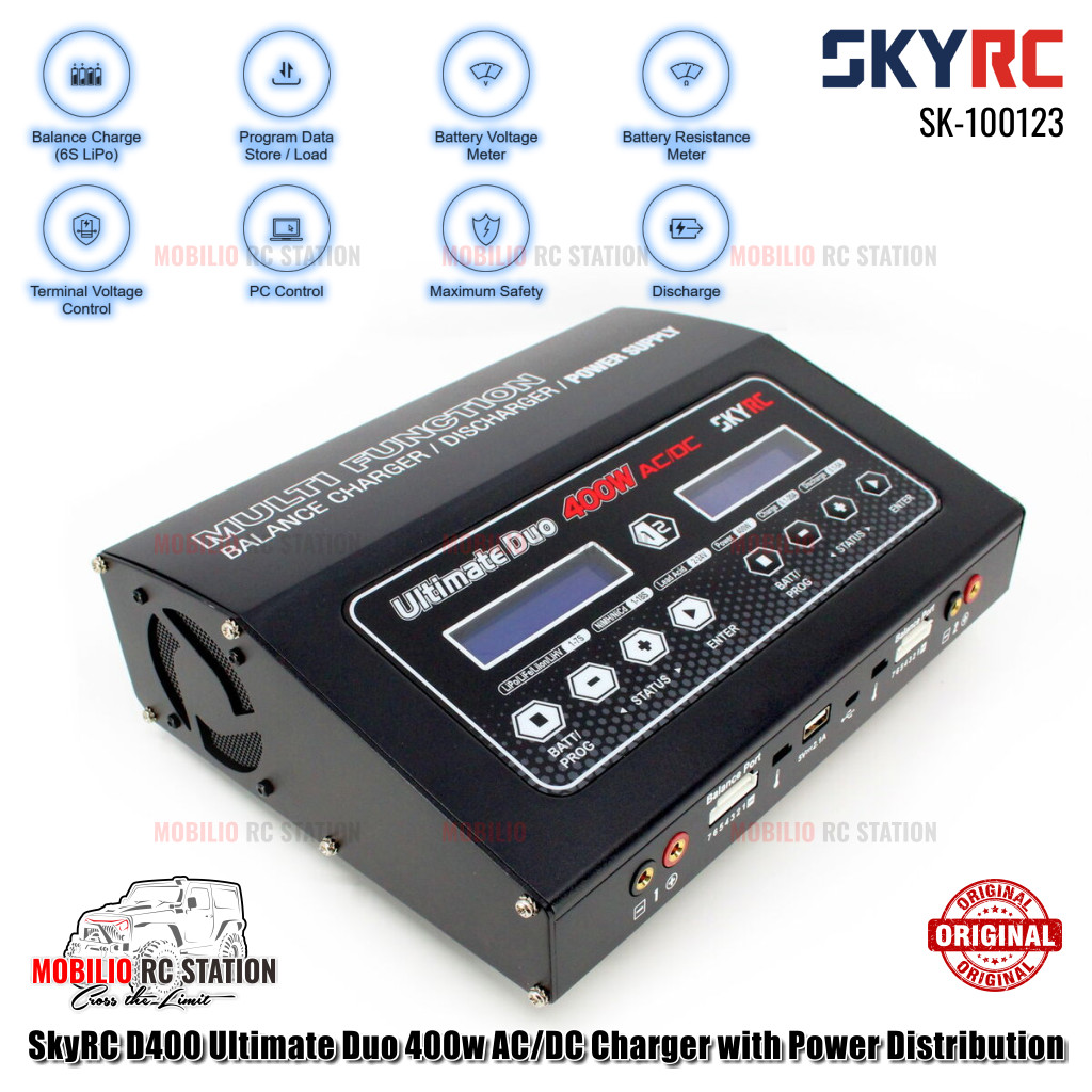 Jual SkyRC D400 Ultimate Duo 400w AC/DC Charger with Power Distribution ...