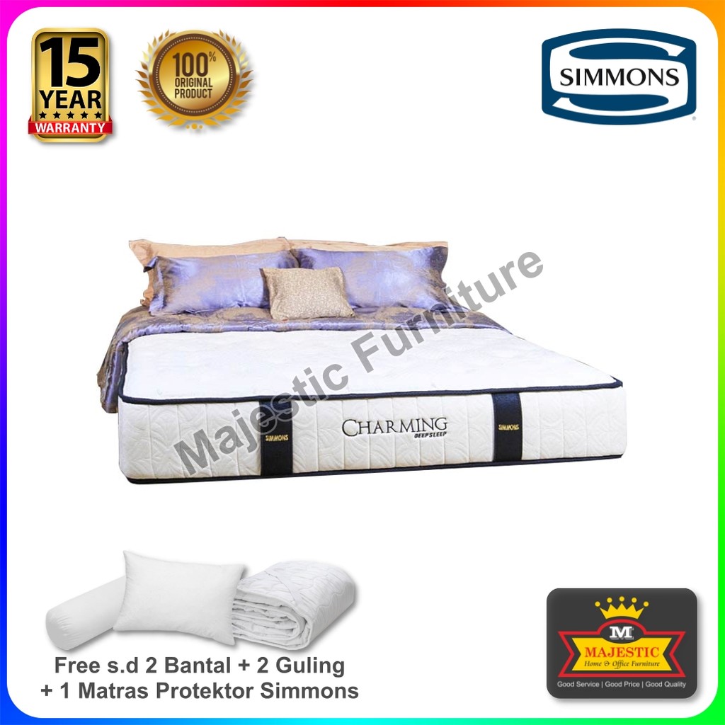 Jual Kasur/Matras Spring Bed Simmons Charming (Bonus Bantal + Guling ...