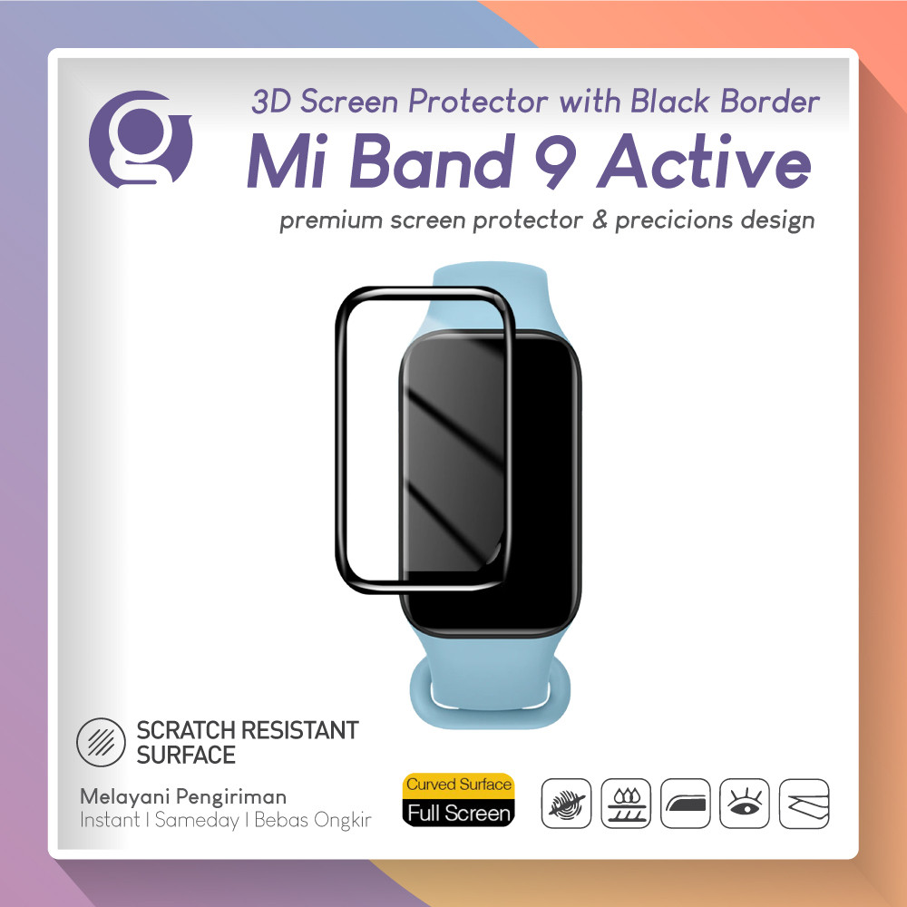 Jual Anti Gores Curved for Redmi Band 3 / Mi Band 9 ACTIVE Full Cover 3D Screen Protector Layar ...