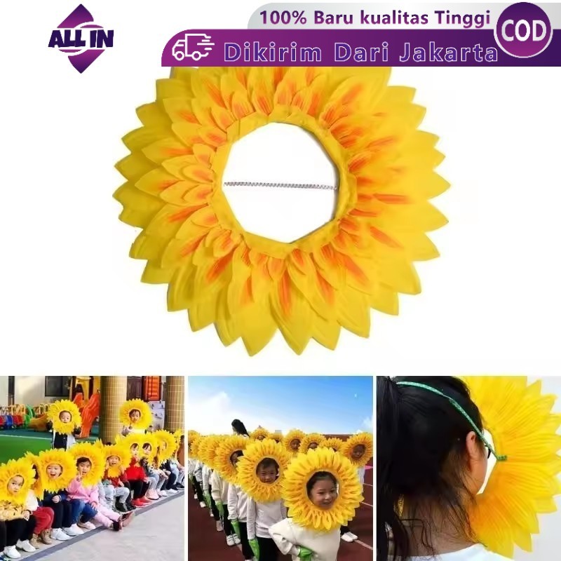 Jual Kostum Bunga Matahari 58cm Bando Bunga Matahari Anak Dewasa Kostum ...