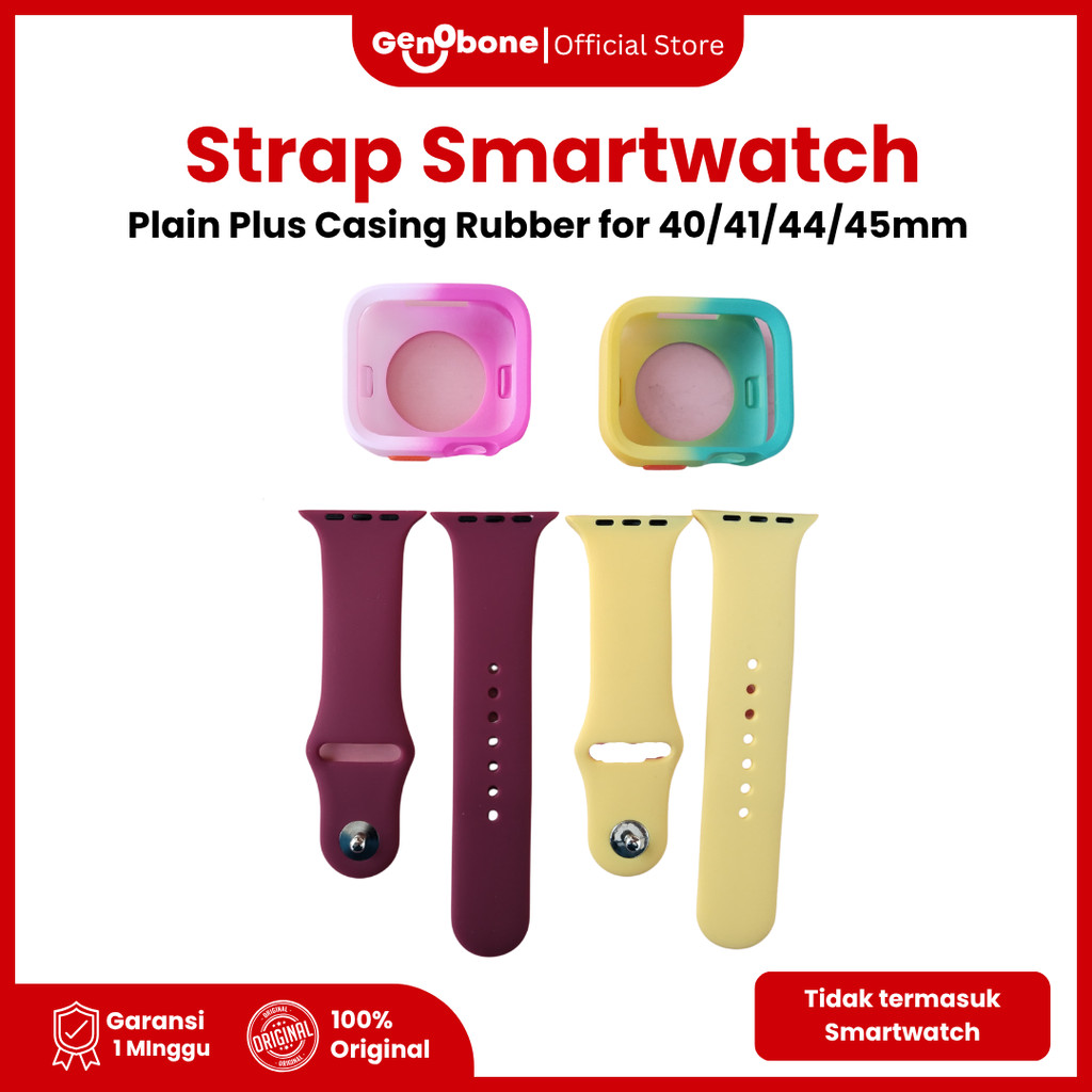 Jual GenObone Strap Smartwatch-Plain Plus Casing Rubber for Apple Watch ...