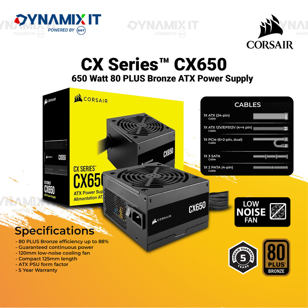 Jual Corsair PSU CX650 650W 80Plus Bronze ATX Power Supply - CP-9020278 ...