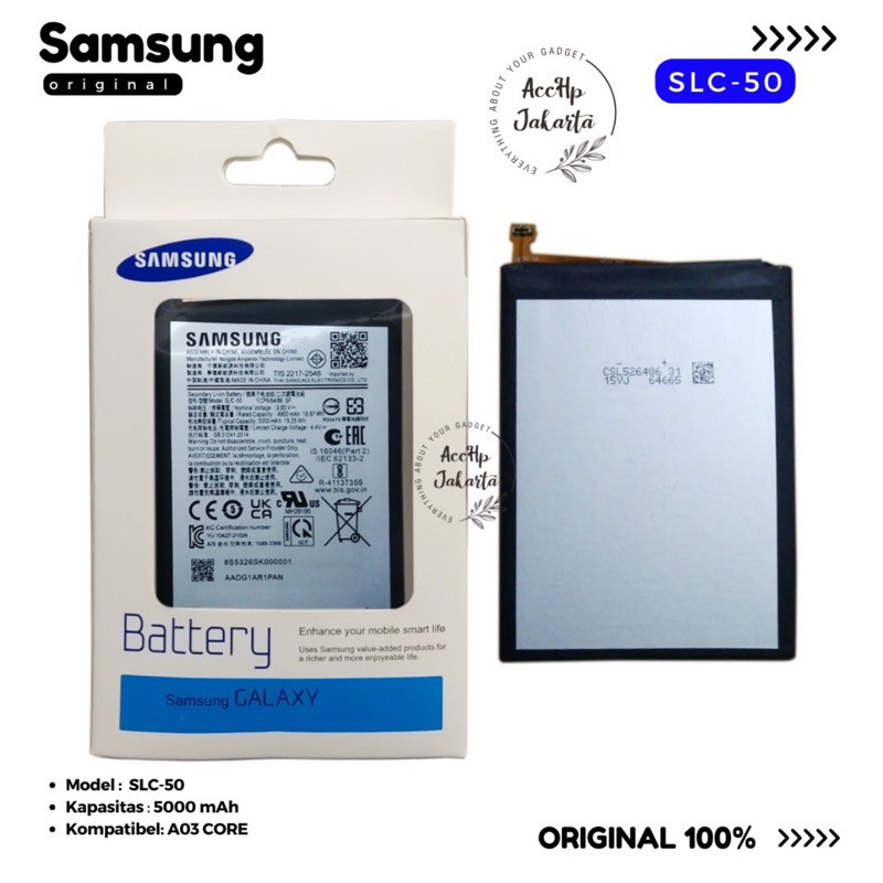 Jual Baterai Batre Samsung A03 CORE / A032 SLC-50 SLC50 Battery Batrai ...