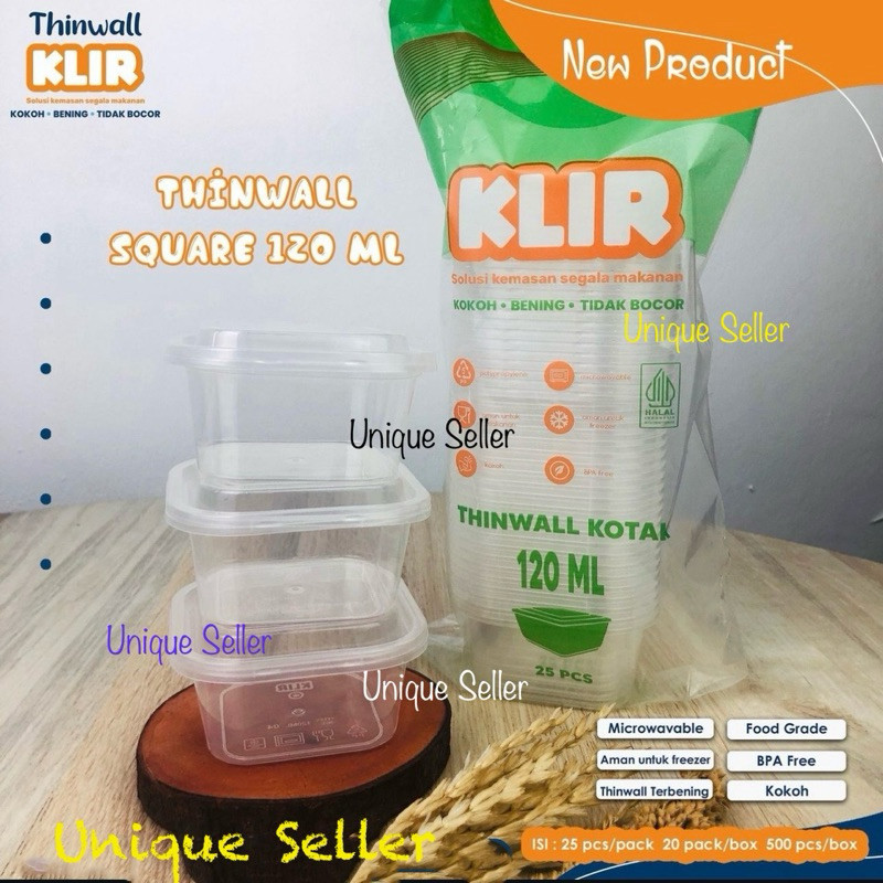 Jual [Isi25] Thinwall Kotak 120 ml KLIR / Thinwal Square 120ml / Kotak ...