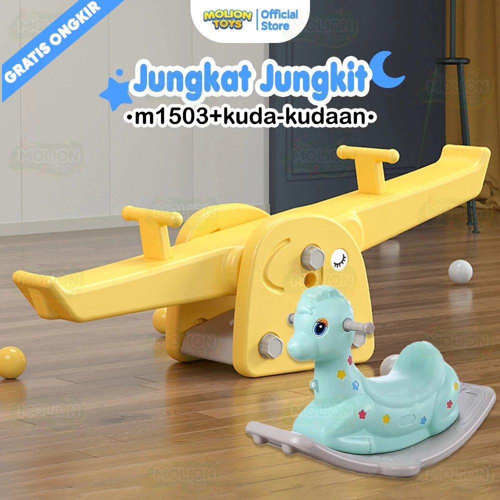 Jual Mainan 2in1 Jungkat Jungkit Anak Gajah Kuning Kuda Kudaan Biru ...