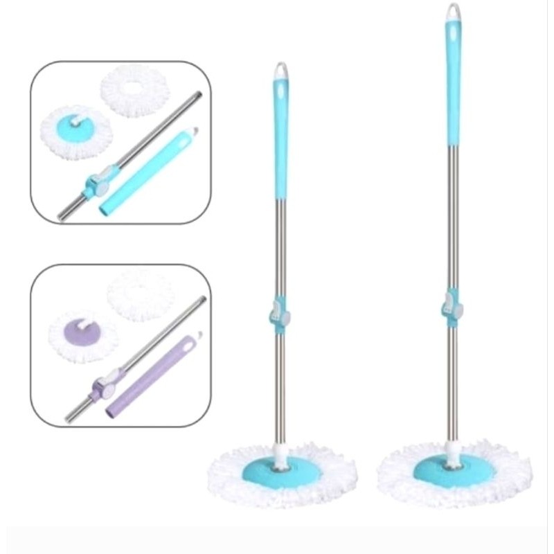 Jual QM - TONGKAT PEL SET ALAT PEL LANTAI SPIN MOP FREE KAIN PEL ...