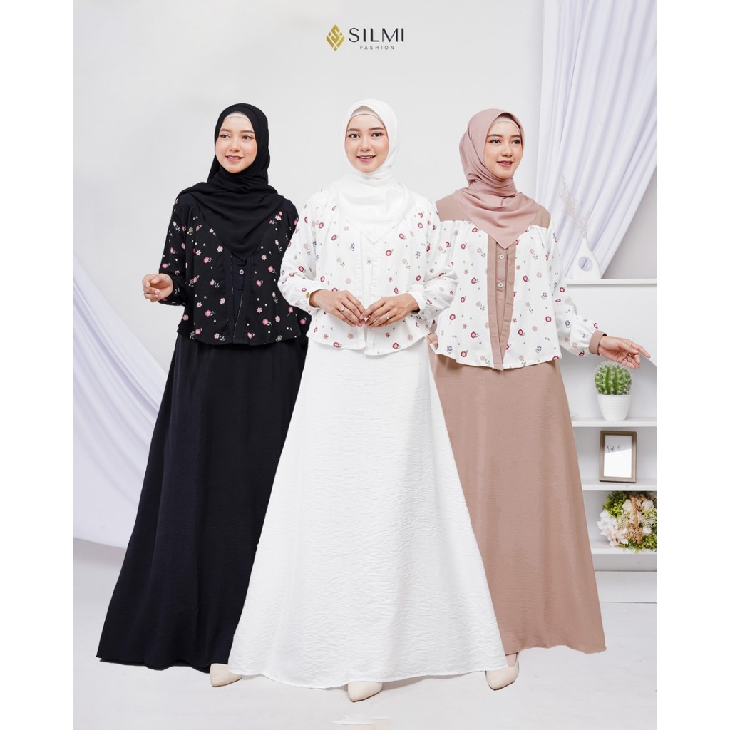 Jual Gallery Muslim Bandung Silmi Daneen Dress Baju Muslim Motif Bunga ...