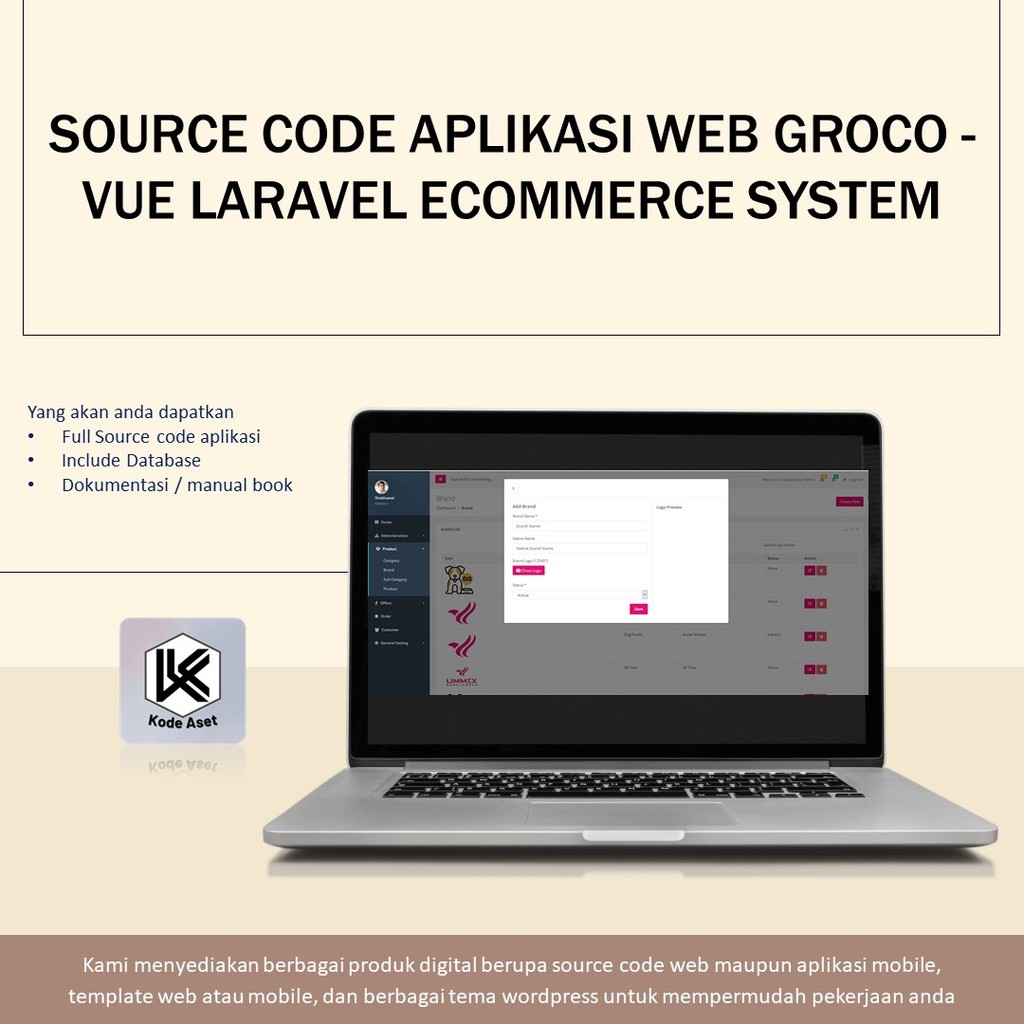 Jual Source Code Aplikasi Web Groco Vue Laravel Ecommerce System