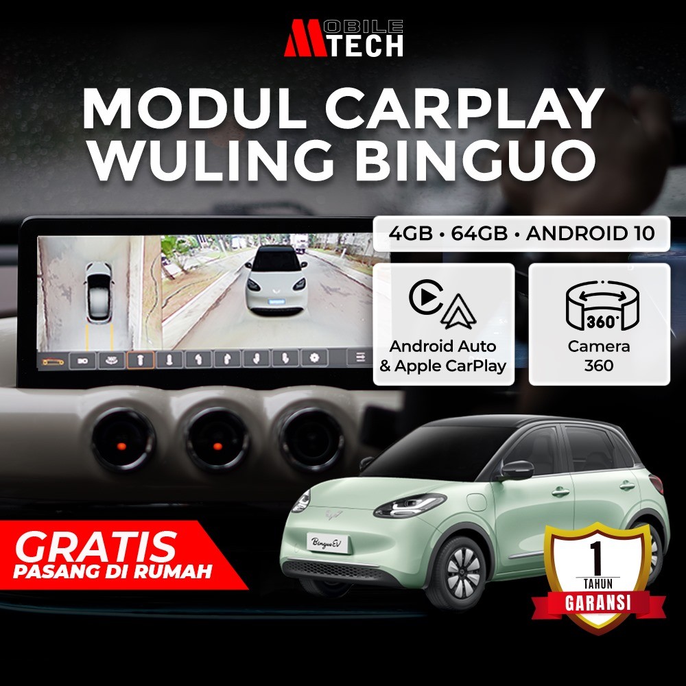Jual MobileTech CarPlay Android Auto AVM Camera 360 Wuling Binguo EV | Shopee Indonesia