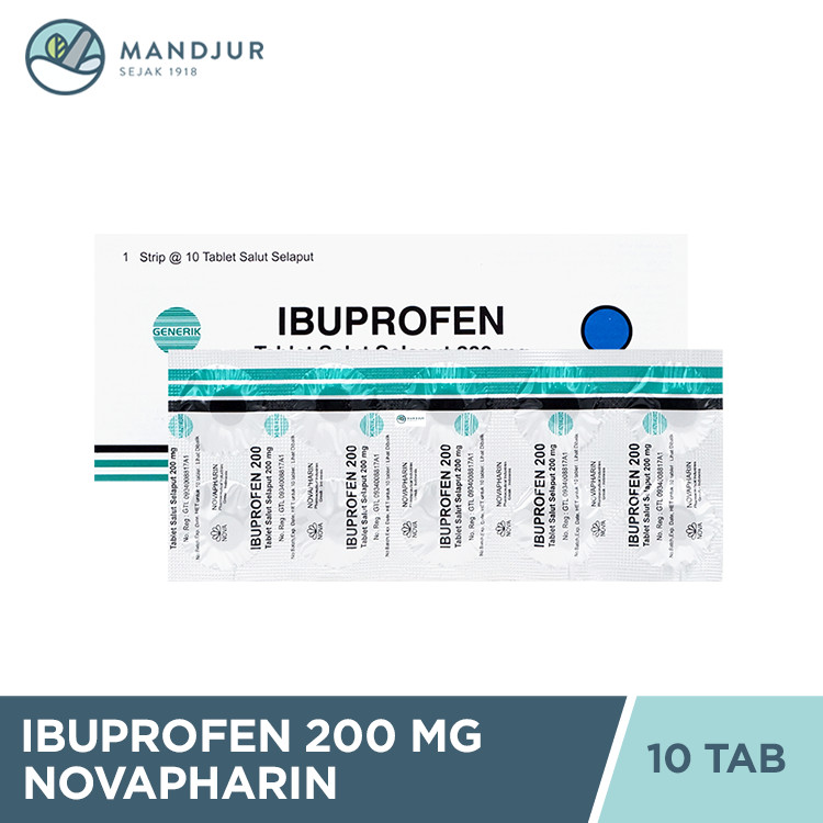 Jual Ibuprofen 200 mg Novapharin 10 Tablet - Pereda Nyeri Ringan dan ...