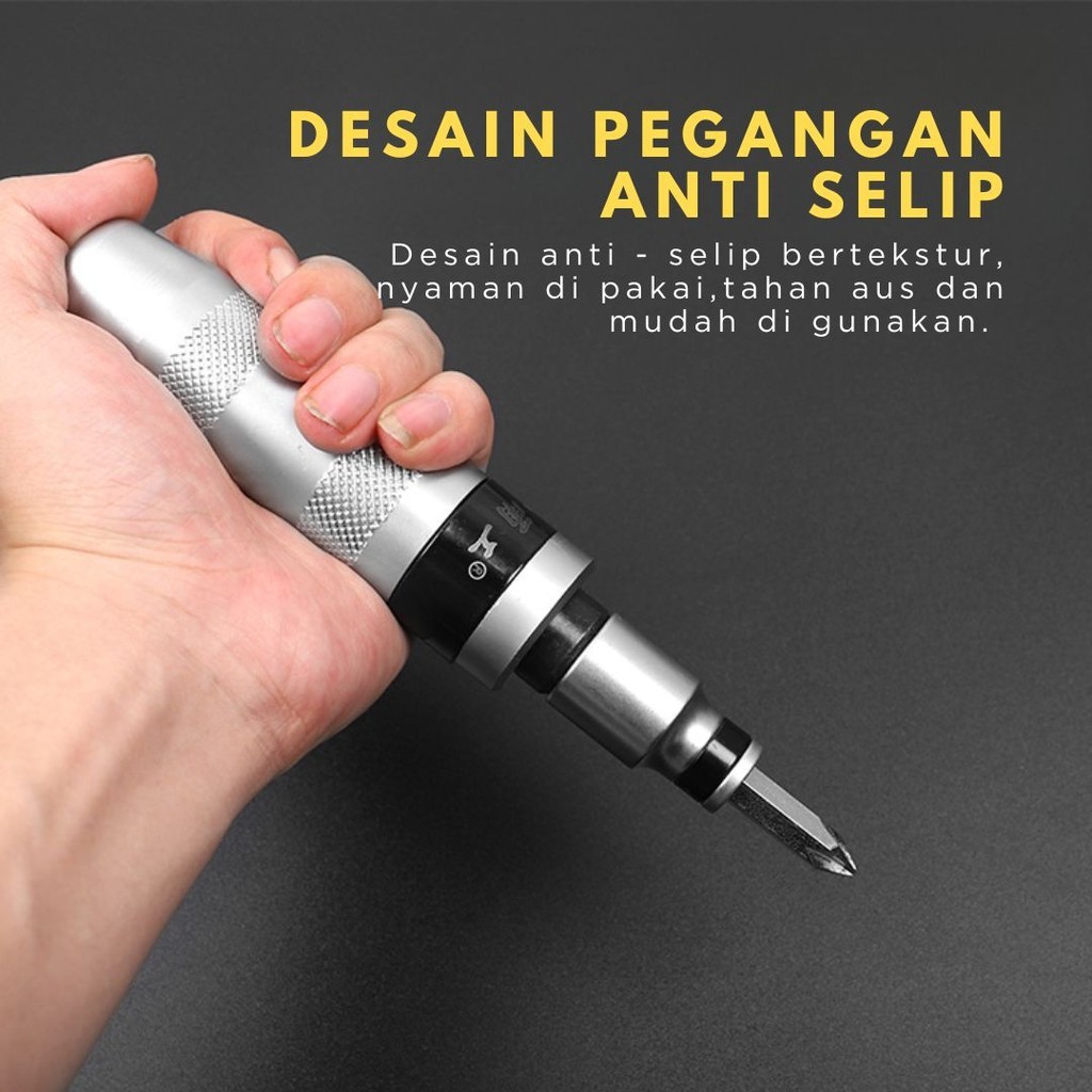 Jual Obeng Ketok Impact Screwdriver Set 13 pcs 1/4 inch Putar Drill ...